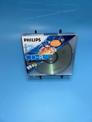 Philips 80 Minute 700MB CD-R Slim Case 10 Pack Disc Music Audio ...