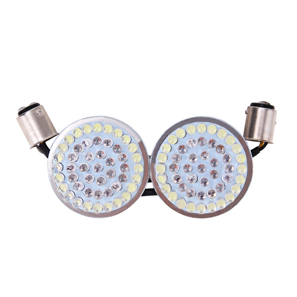 Pair 2" Bullet Amber White LED 1157 Turn Signal Lights Inserts Bulb For ...