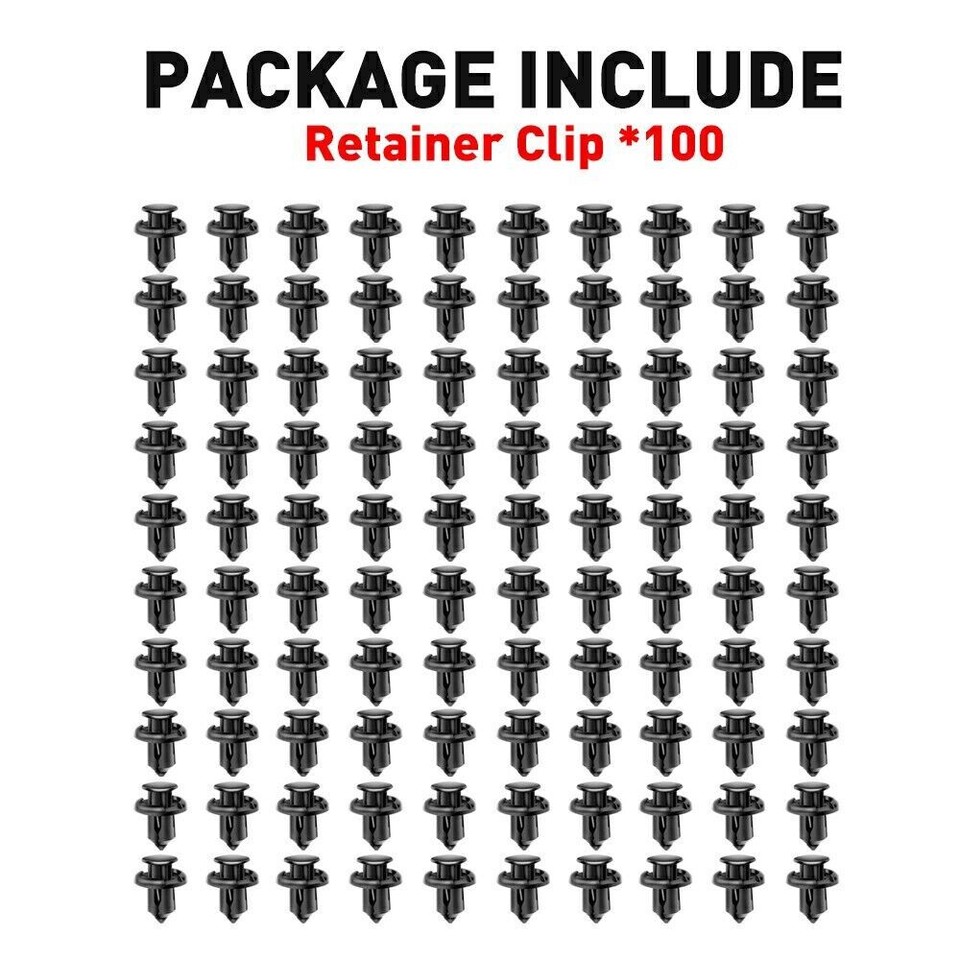 100pc Fender Splash Shield Clips Push Pin Fastener Retainer For Honda ...