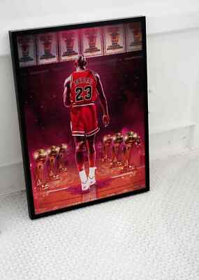 MICHAEL JORDAN POSTER ICONIC LEGEND BASKETBALL NBA WALL ART SIZE A3 A4 ...