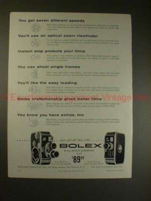 1955 Bolex B-8 & C-8 Movie Camera Ad - Seven Speeds!! | eBay