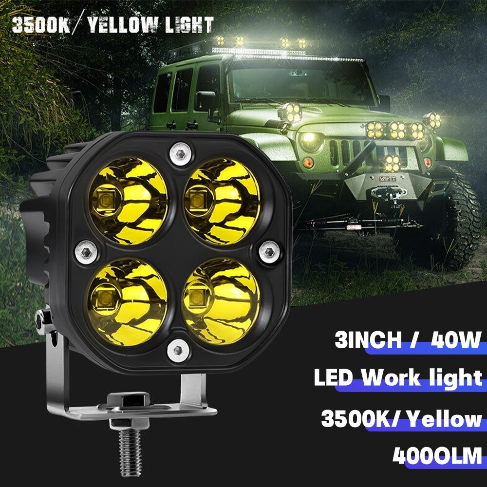 3inch LED Work Light Flood/Spot Cube Pods Bar Driving Fog Lamp Offroad ...