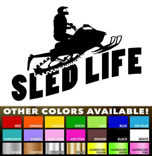 Sled Life Snowmobile winter sport Decal Vinyl Sticker for Wall Door Car ...
