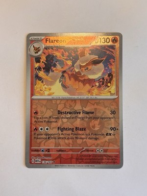 Flareon 136/165 Reverse Holo SV: Scarlet & Violet 151 English Pokemon ...