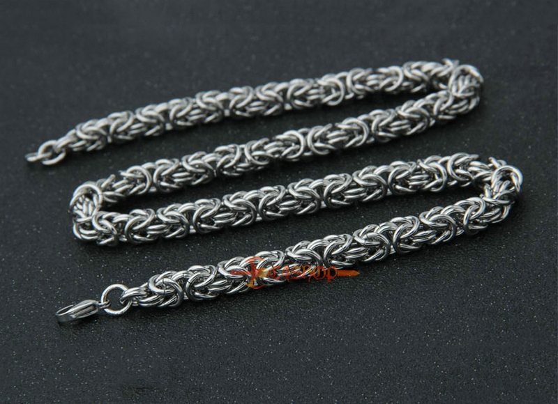 Silver Stainless Steel Chain Maille Mail Chainmaille Necklace Chainmail ...