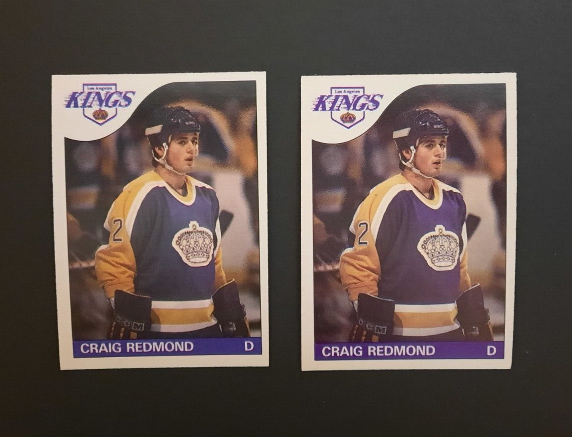 1985-86 O-Pee-Chee #121 Craig Redmond Rookie 2 Card Lot NM-MINT L.A ...