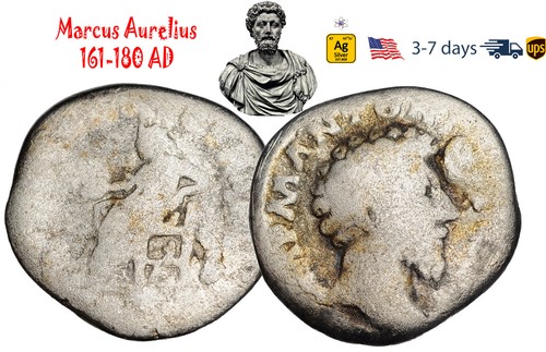 Ancient Roman Empire Coin Silver Denarius Marcus Aurelius 161 180 AD ...