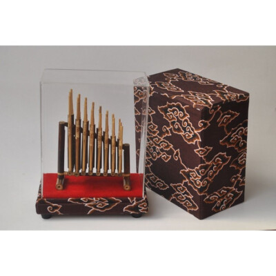 Plaque Miniature Angklung Exclusive Batik Frame Musical Instrument ...