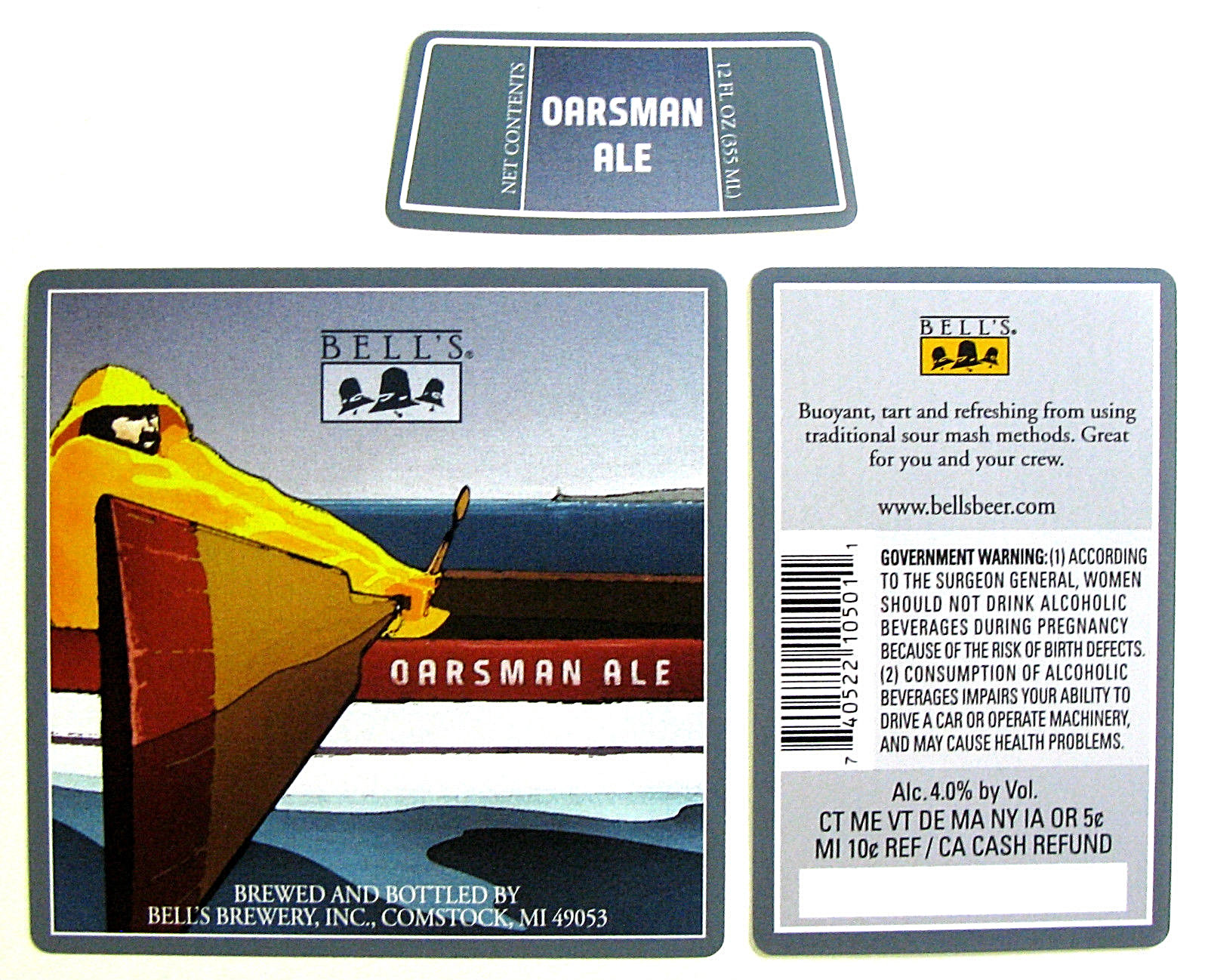 Bell's Brewery OARSMAN ALE beer label MI 12 oz | eBay