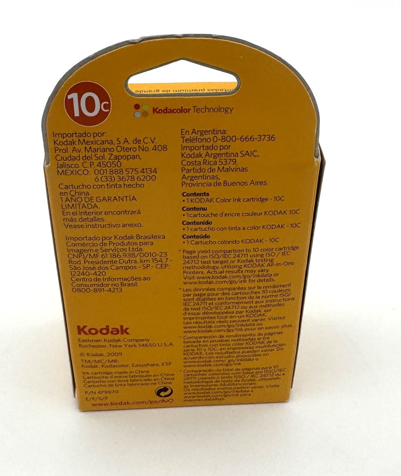 Kodak 10C Color Ink Cartridge - Unopened NEW IN BOX - FREE SHIPPING ...