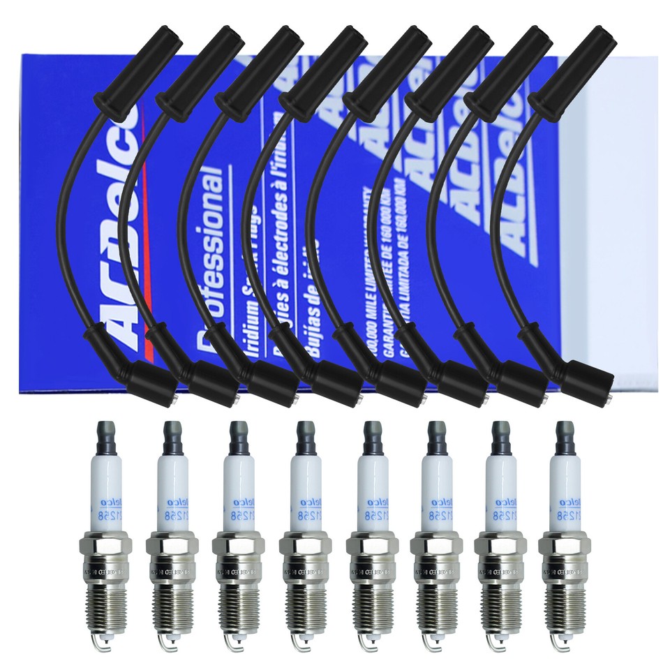 8PCS Round Ignition Coil Pack UF262 with Spark Plug and Wire For Chevy ...