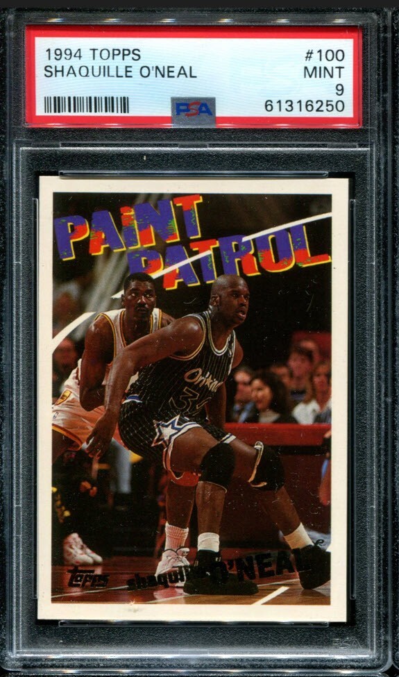 PSA 9 MINT 1994 TOPPS SHAQUILLE O'NEAL HAKEEM OLAJUWON #100 PAINT ...