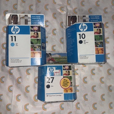 Lot of New & Sealed Genuine HP 11,10,27 Cartridge C4836A C4837A Expired ...