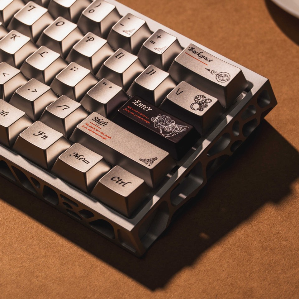 PBT Time Anodic Metal Coating Theme Keyboard Keycaps Cherry Profile Set ...