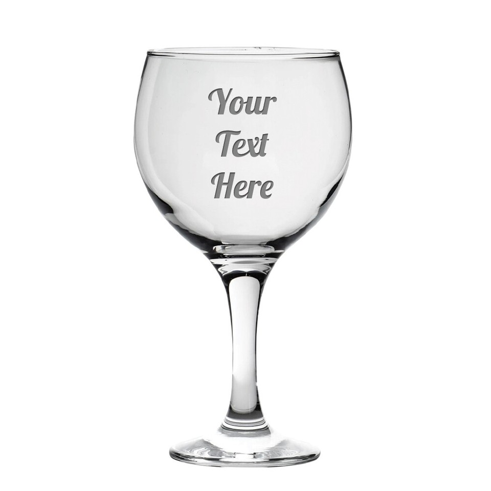 Personalised Engraved Glass, Custom Drinkware Gift Your Text Etched to ...