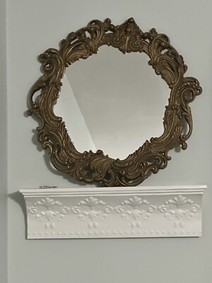 Vtg MCM Burwood Ornate Gold Wall Mirror Hollywood regency | eBay