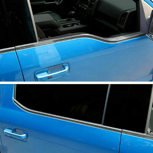 ABS Carbon Fiber Window Bottom Sill Trim Decor Strips For Ford F150 ...