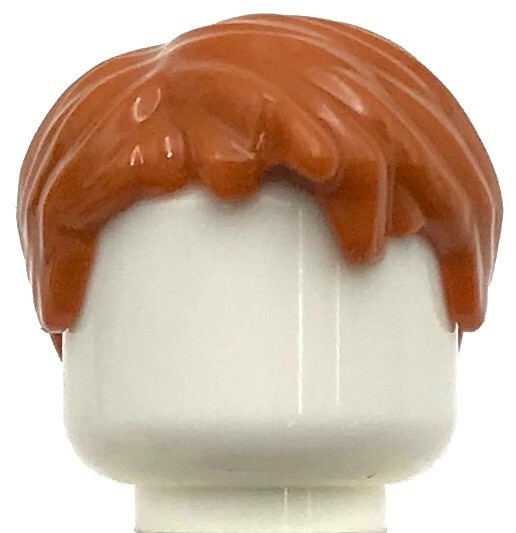 Lego New Dark Orange Minifigure Hair Short Tousled w/ Side Part Piece ...