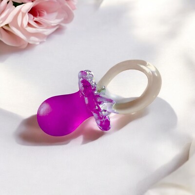 20 Pcs Pink Pacifier Hand Blown Glass Gender Reveal, Baby Shower Party ...