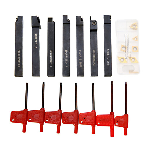 7pcs Set 12x 12mm CNC Lathe Turning Tool Holder W/ DCMT TCMT CCMT ...