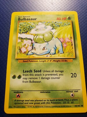 Pokémon TCG Bulbasaur Base Set 44/102 Regular Unlimited Common LP | eBay