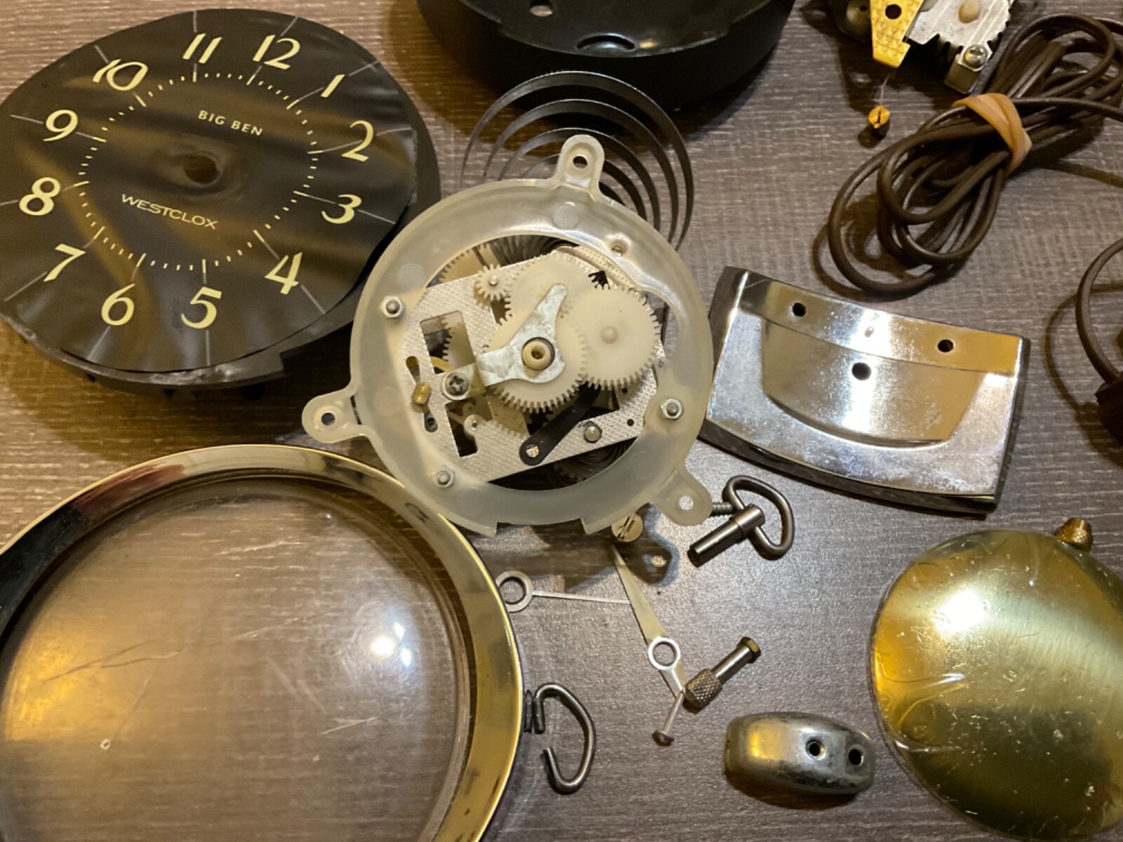 Lot of Antique Clock Alarm Movements Parts Repair parlor brass restore ...
