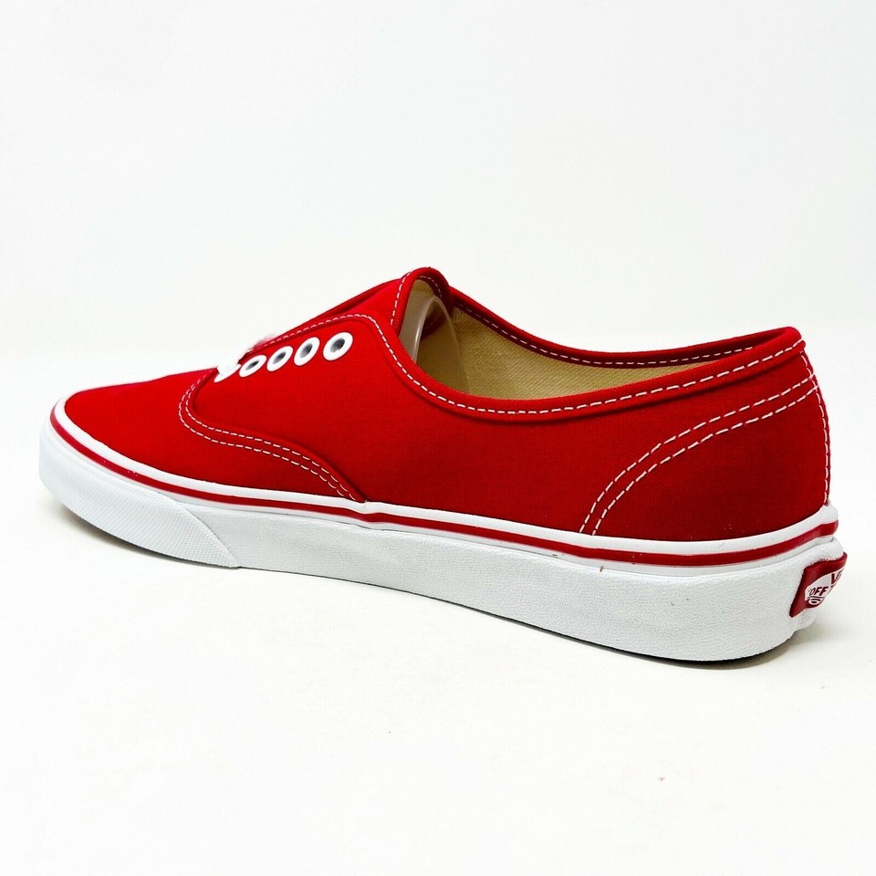 Vans Authentic True Red White Womens Canvas Sneakers | eBay