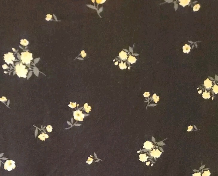 Arizona Jean Company Black With Yellow Flowers Size Small Long Sleeve ...