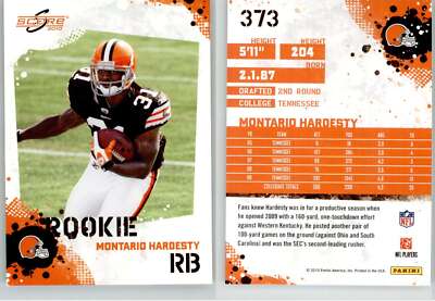 Montario Hardesty 2010 Score #373 Browns RC Rookie | eBay