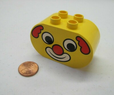 Lego Duplo Circus Clown Face Head On Rounded Block Specialty Printed ...