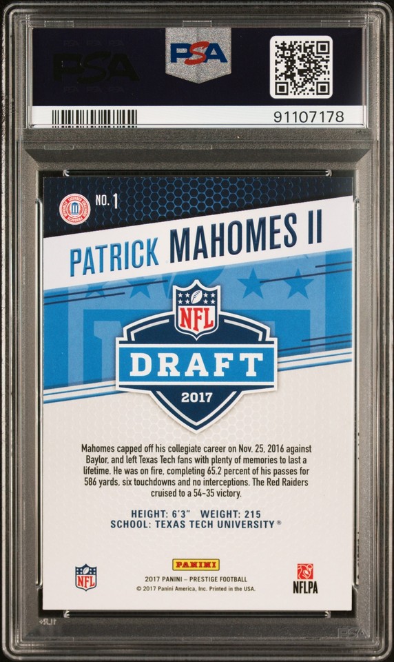 Patrick Mahomes 2017 Panini Prestige #1 Draft Big Board Rookie PSA 9 | eBay