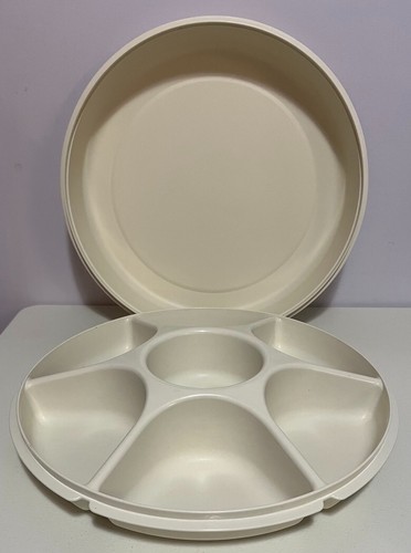 Vintage TUPPERWARE Divided Vegetable Chip Dip PARTY TRAY w/ Lid USA | eBay