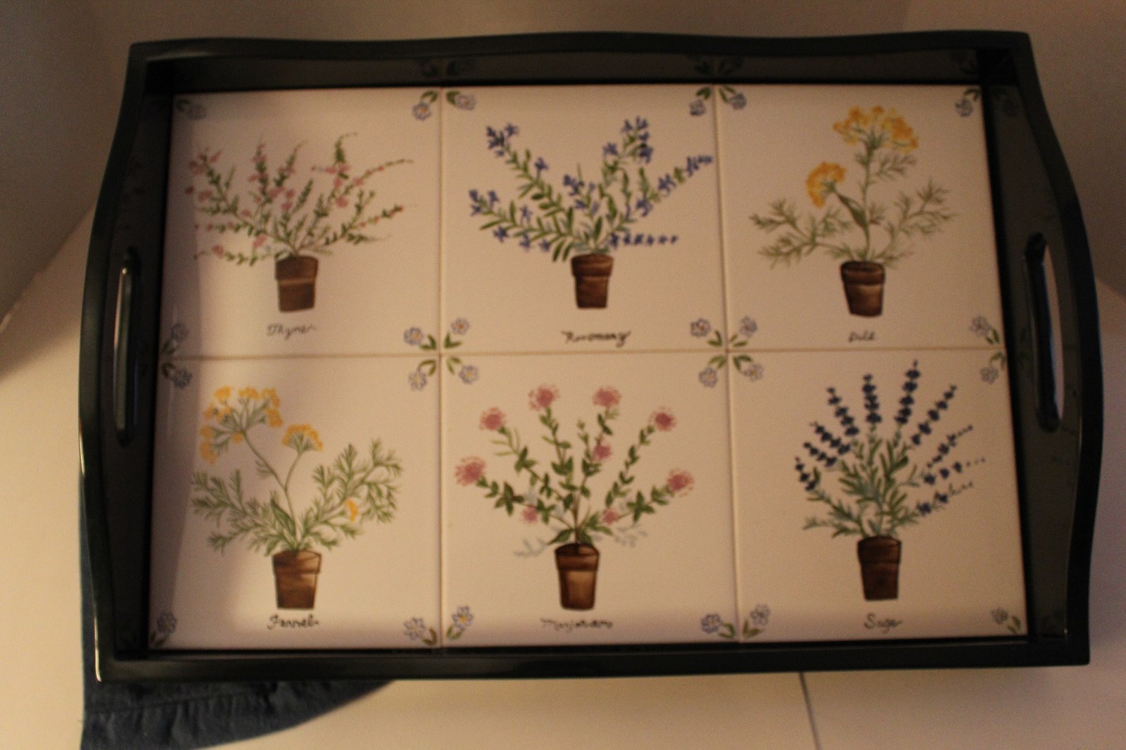 Evergreen Ceramics LLC Handpainted Tile Serving Tray - Spice Tiles ...