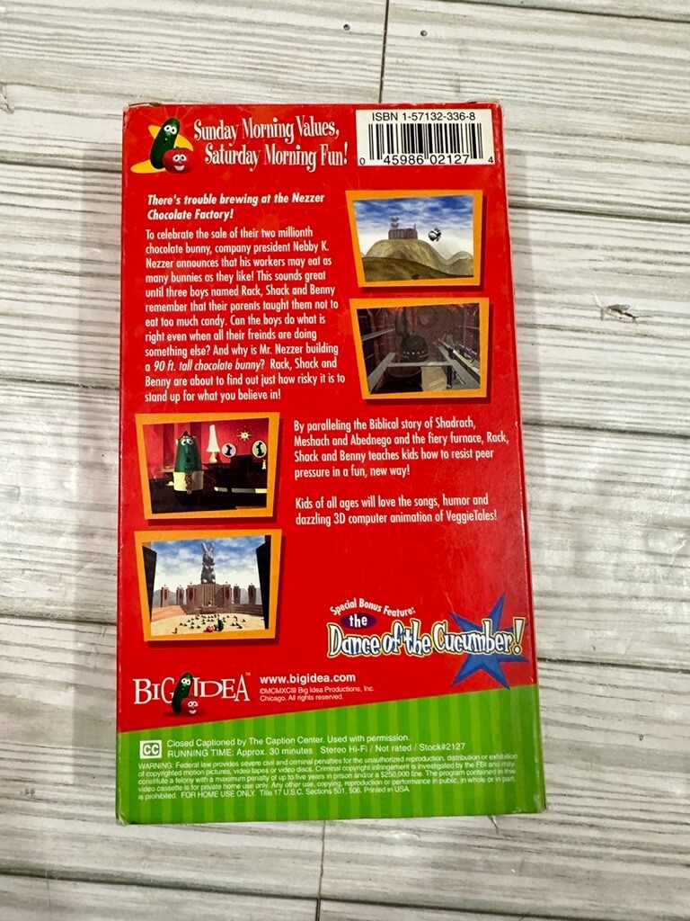 Veggietales Rack Shack And Benny 1995 Vhs VeggieTales: Rack, Shack