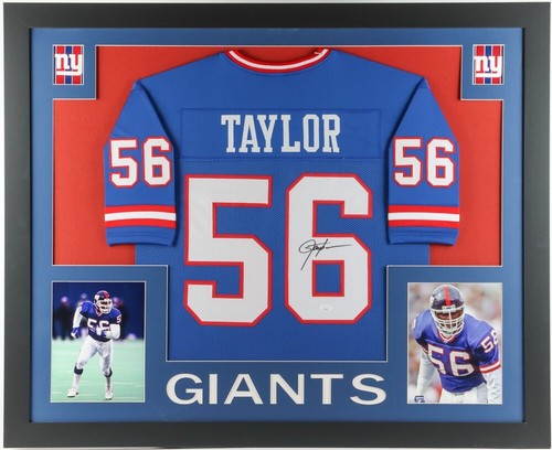 Lawrence Taylor Signed New York Giants 35x43 Framed Jersey (JSA QR Code ...