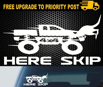 Here Skip Sticker Decal Funny 4x4 4WD Kangaroo Mud Bush Skip Car Ute | eBay