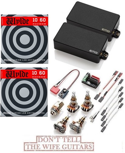 EMG ZAKK WYLDE 81 + 85 BLACK ZW SET LONG SHAFT POTS ( 2-ZAKK 10-60 ...