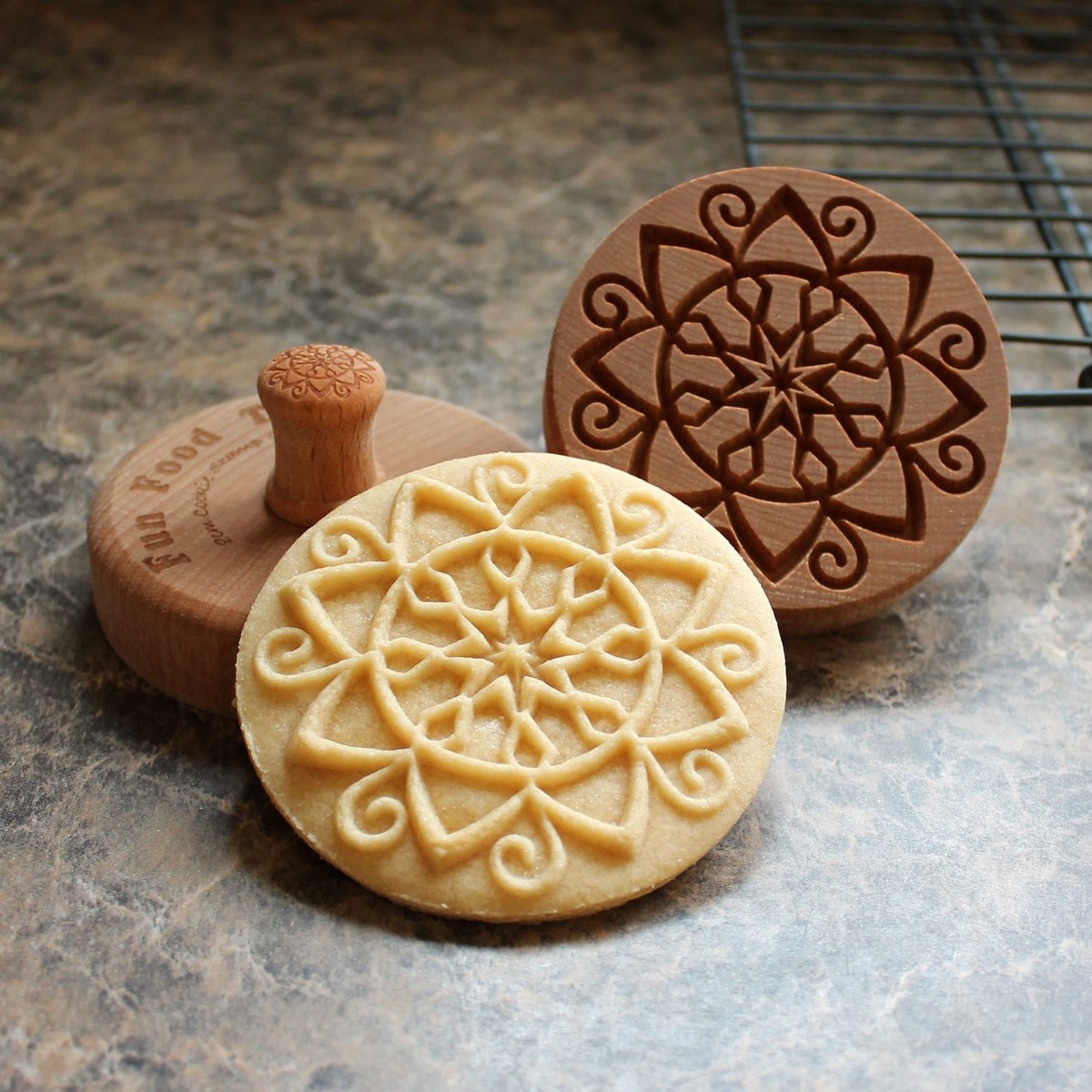 Wooden Cookie Stamp 3D Printed Mini Tree Cookie Stamp & Cutter With