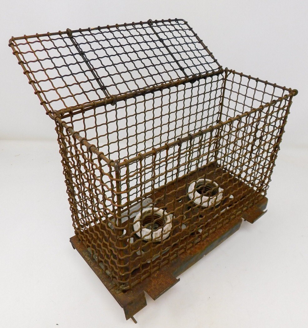 Magicoal Electric Fires Light Fixture Cage Industrial Two Sockets ...