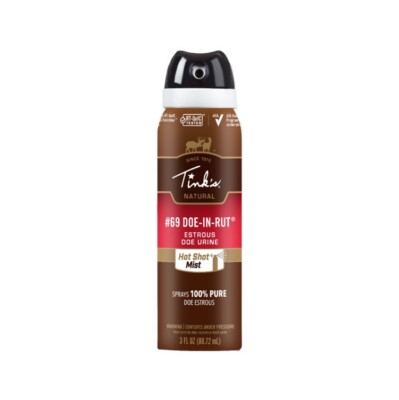 Tink's #69 Doe-In-Rut Estrous Doe Urine Hot Shot Mist Spray 3 oz Can ...