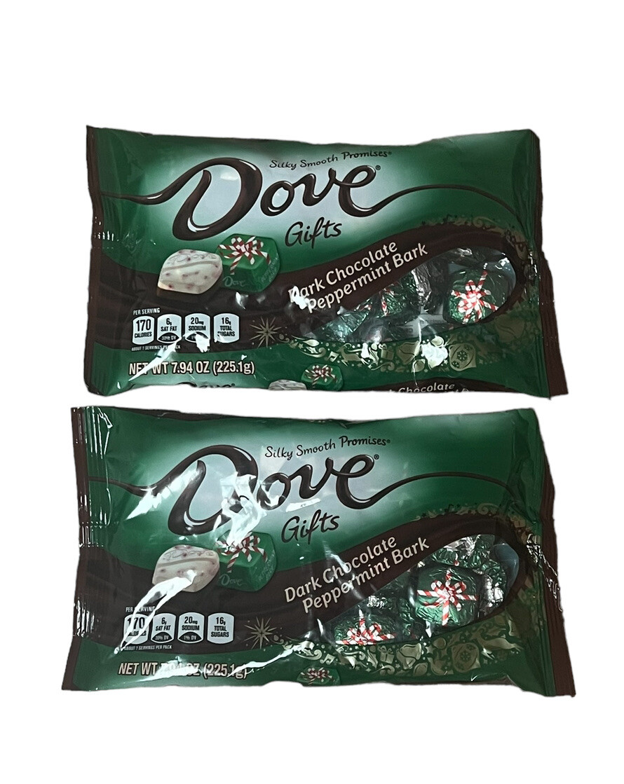 5 Dove Promises Peppermint Bark Dark Chocolate Five Bags 7.94 Oz ...