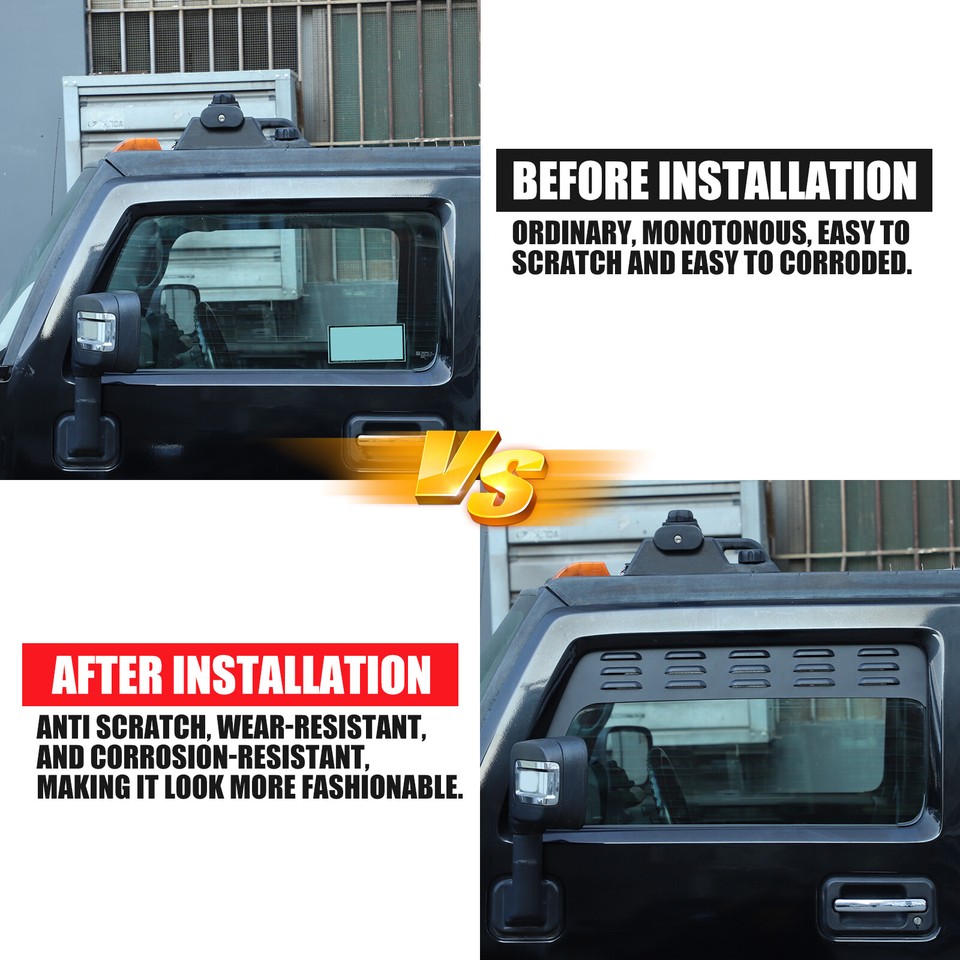 Front & Rear Window Glass Louver Air Vent Panel Trim For Hummer H2 2003 ...