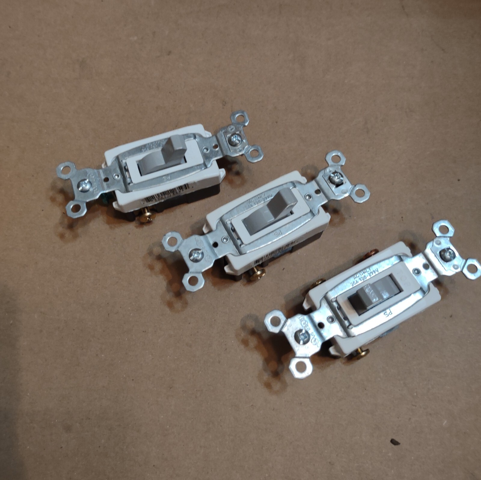 Lot of 3 Pass & Seymour Gray COMMERCIAL Toggle Switches 3-Way 20A ...