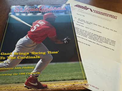 1996 St Louis Cardinals Montreal Expos Baseball Program Cardinals ...