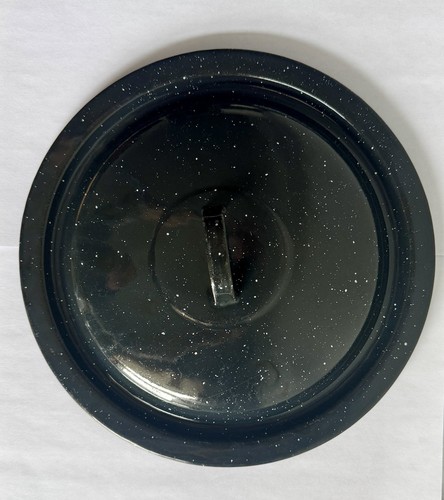Vintage Granite Ware 12 QT Stock Pot Replacement Lid ONLY Black & White ...