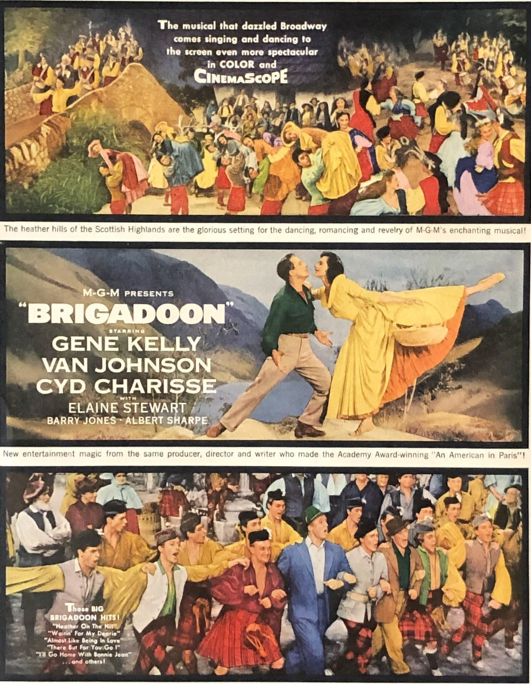 1954 Brigadoon Movie Advertisement Gene Kelly Van Johnson Charisse Vtg ...