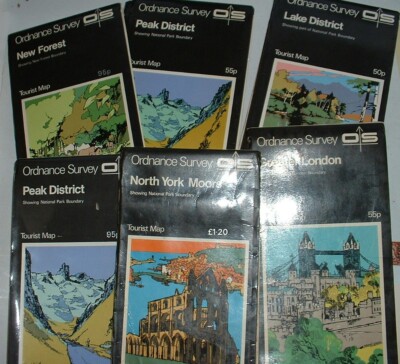 VINTAGE 1970s/80s OS ORDNANCE SURVEY 1inch to mile SCALE GB MAPS ...