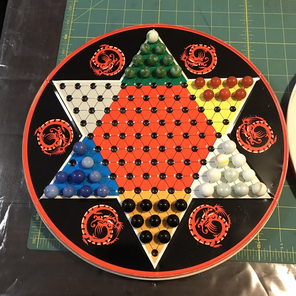 2 Vintage KING ROW Chinese Checkers / Checkers Double-Sided Game Tins ...