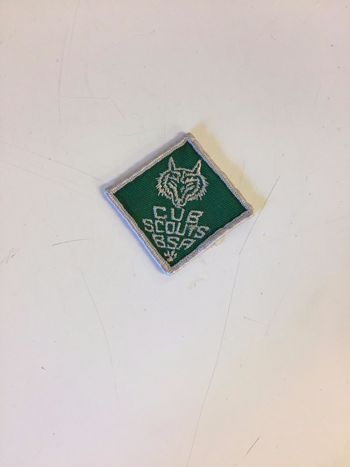 Vintage Boy Scouts Of America Green Diamond Patch Wolf BSA Paw Survival ...