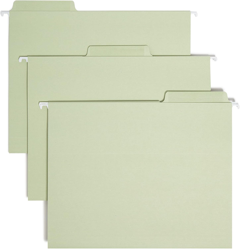 Smead Erasable Fastab Hanging File Folder, 1/3-Cut Built-In Tab, Letter ...